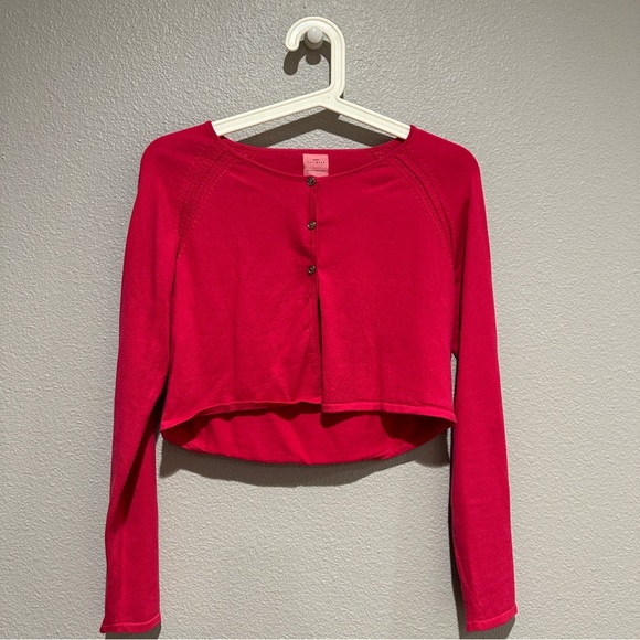 Zara | Sweaters | Hot Pink Zara Cropped Cardigan | Poshmark